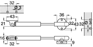 Automatic opening lid stay, 164 mm - Stays: Lid stays - Locking and ...