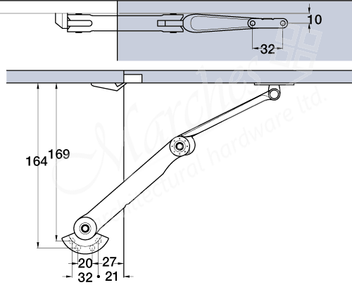 Lid Stay Rh Galv Steel 105deg - Stays: Flap stays - Locking and ...