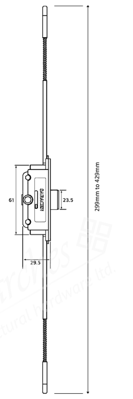 299 - 429mm ERA Saracen Deadlock Push Twist Rod (Pair) - Window Bolts ...