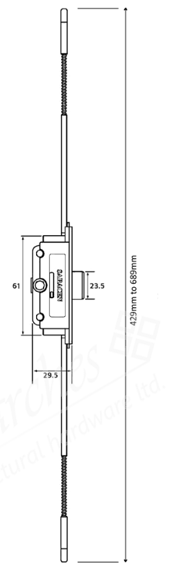 429 - 689mm ERA Saracen Deadlock Push Twist Rod (Pair) - Window Bolts ...