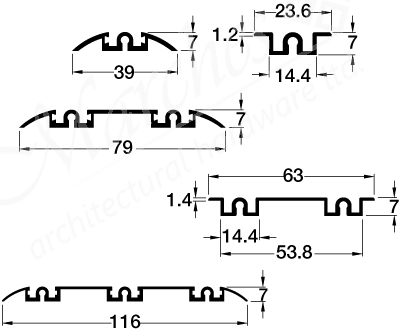 Aluflex 80 bottom tracks - Channels - Folding & Sliding Door Systems ...