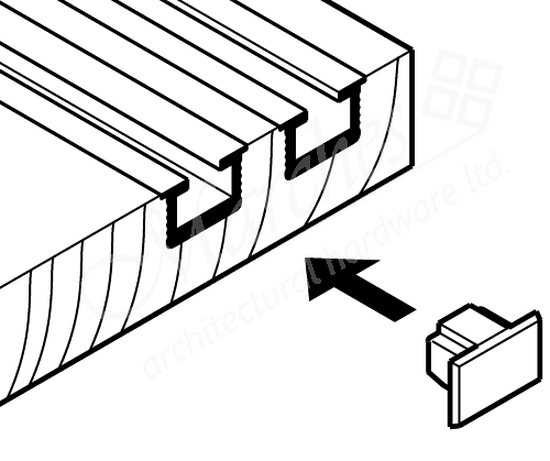 Track Cover Cap Plastic Black - Cover caps - Folding & Sliding Door ...