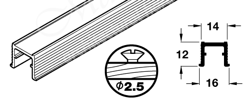 Bottom Guide Rail Alu 2.5m - Channels - Folding & Sliding Door Systems ...