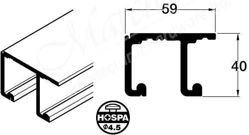 Double Upper Track 2.5m Alu - Tracks - Folding & Sliding Door Systems ...