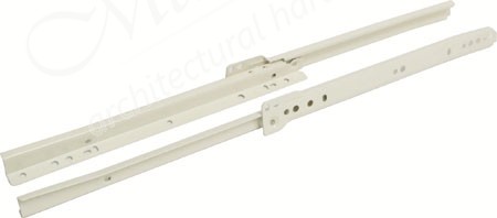 Drawer runners, single extension, 25 kg capacity, base mounting, cream ...