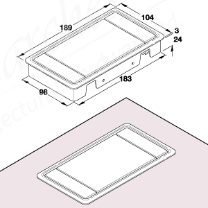Rectangular cable outlets, 98 x 183 mm - Cable outlets - Cable ...
