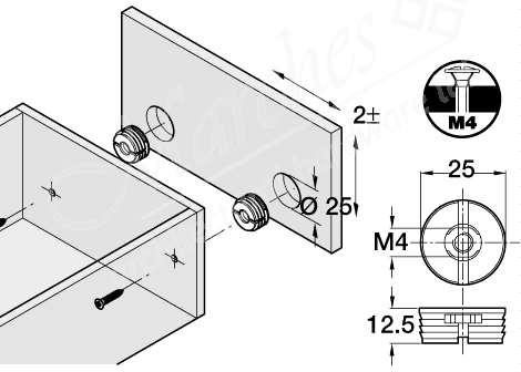 Drawer Front Connector 25mm - Drawer accessories - Kitchen fittings and ...