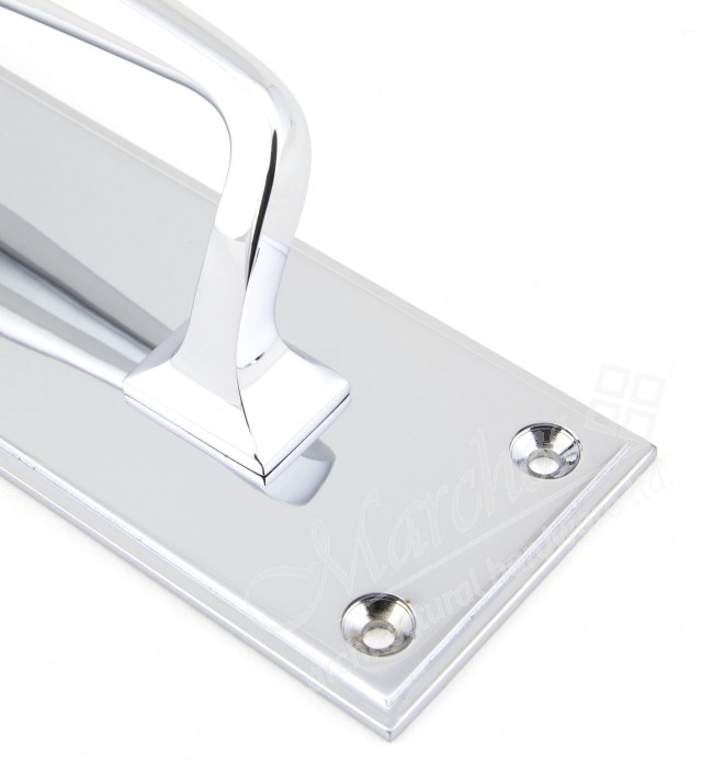 Small Art Deco Pull Handle on Backplate - Polished Chrome - Marches ...
