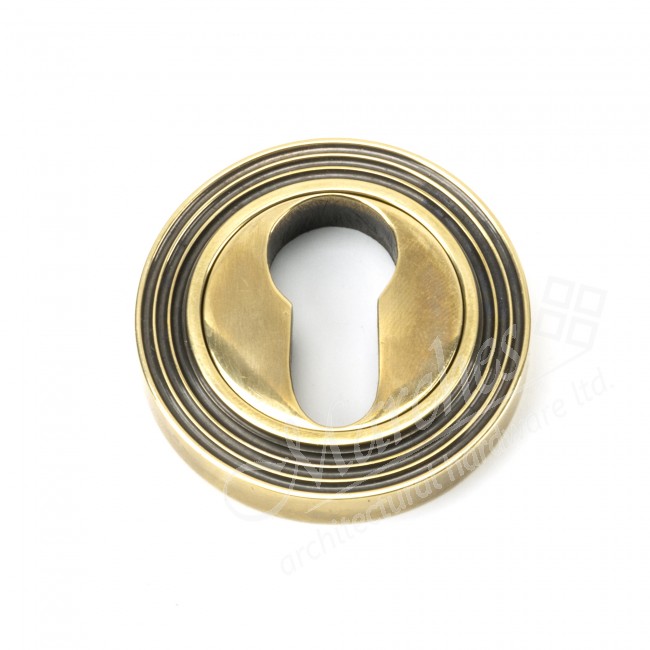Round Euro Escutcheon (Beehive) - Aged Brass - Escutcheons ...
