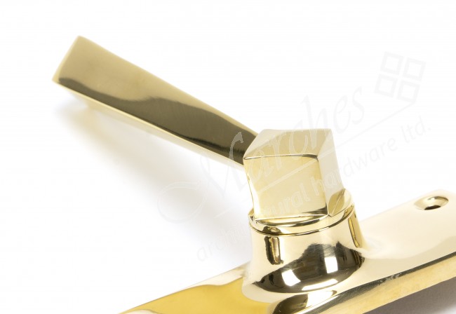 Polished Brass Straight Lever Euro Lock Set - Lever Handles on ...