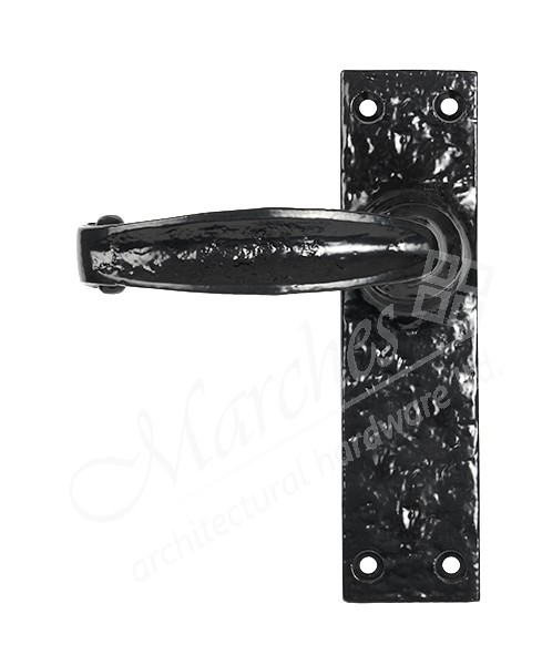 MF Lever Handle Set - Black - Lever Handles on Backplate - Door Handles ...