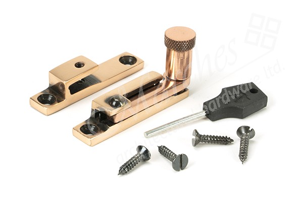 Narrow Brompton Quadrant Fastener - Polished Bronze - Sash Fasteners ...