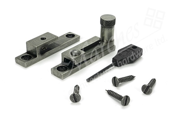 Brompton Quadrant Fastener - Narrow - Pewter Patina - Sash Fasteners ...