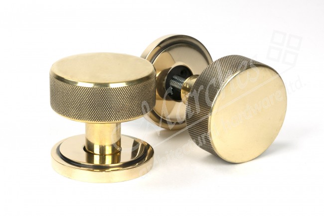 Brompton Mortice/Rim Knob Set (Art Deco) - Aged Brass - Rim & Mortice ...
