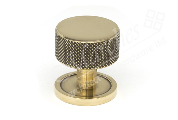 32mm Brompton Cabinet Knob (Plain) - Aged Brass - Round Knobs - Cabinet ...