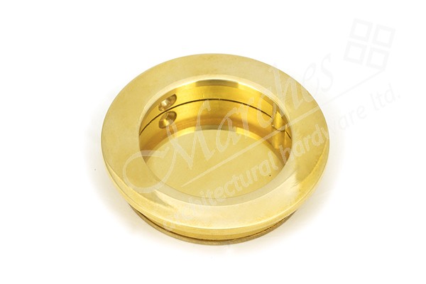 60mm Plain Round Pull - Polished Brass - Sliding & Pocket Door Handles ...