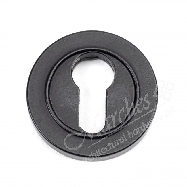Matt Black Round Euro Escutcheon (Plain) - Escutcheons - Escutcheons ...