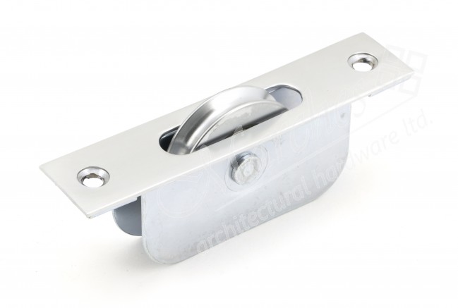 Satin Chrome Square Ended Sash Pulley 75kg - Sash Pulleys - Sash Window ...