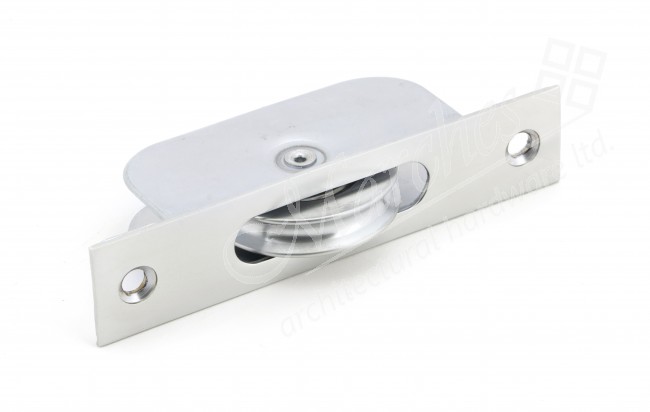 Satin Chrome Square Ended Sash Pulley 75kg - Sash Pulleys - Sash Window ...