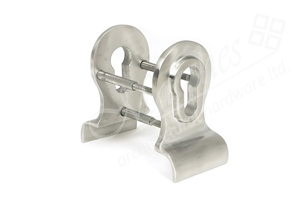 50mm Euro Door Pull (Back to Back fixings) - Satin SS (316) - Cylinder ...