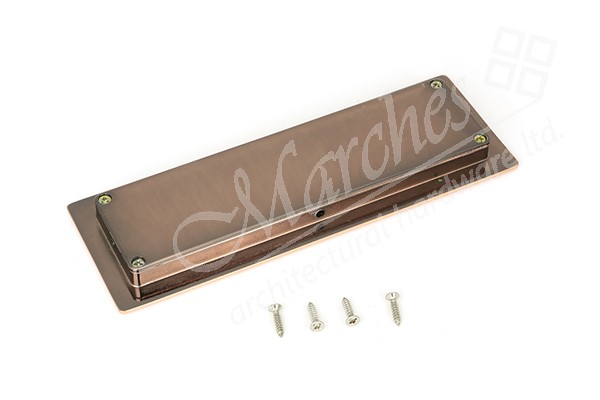175mm Art Deco Rectangular Pull - Polished Bronze - Sliding & Pocket ...