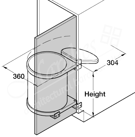 Swing-out waste bin 15Ltr St.St/Black - Waste bins - Kitchen fittings ...