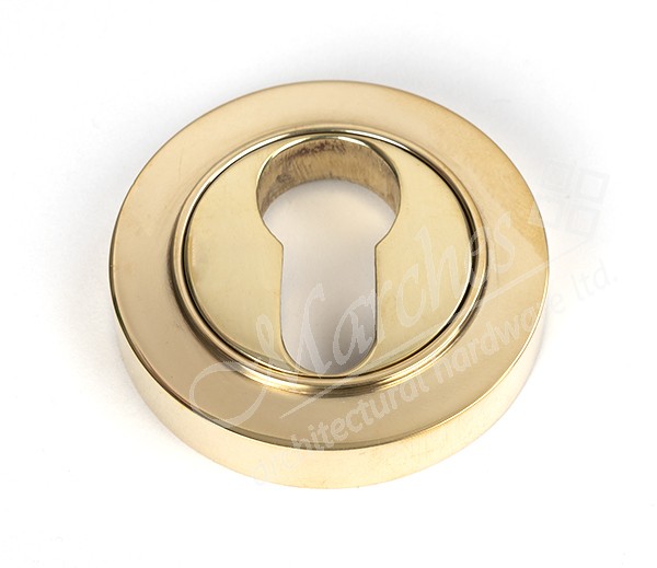 Round Euro Escutcheon (Plain) - Polished Brass - Escutcheons ...