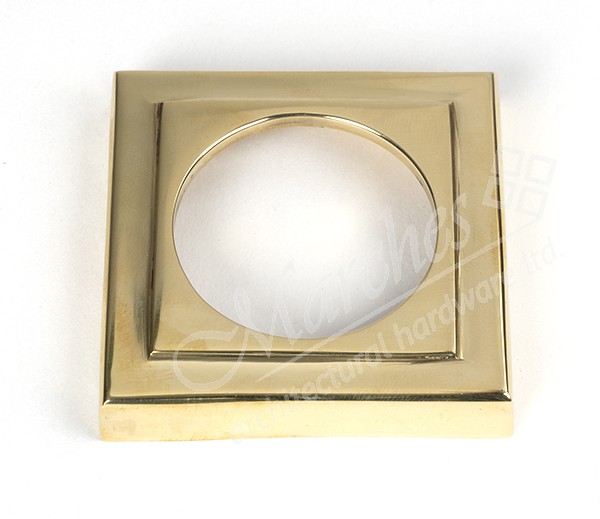Round Euro Escutcheon (Square) - Polished Brass - Escutcheons ...