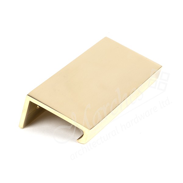 100mm Plain Edge Pull - Polished Brass - Flush & Finger Pull Handles ...