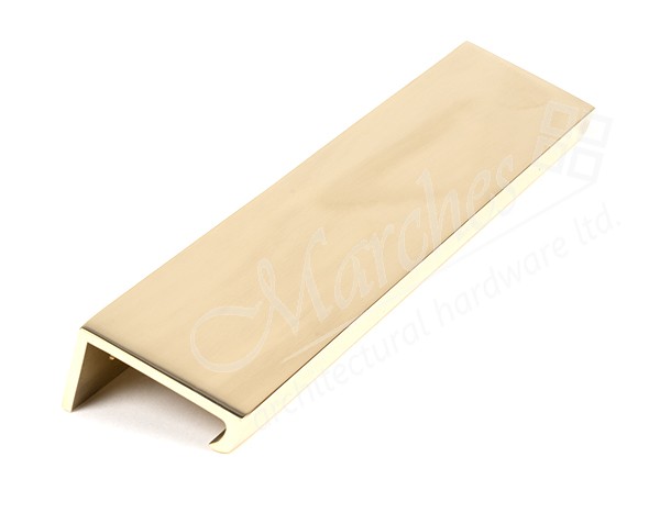 200mm Plain Edge Pull - Polished Brass - Flush & Finger Pull Handles ...