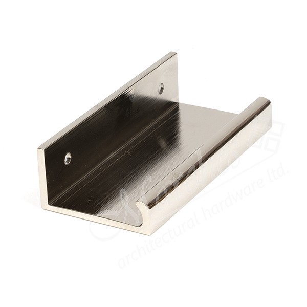 100mm Plain Edge Pull - Polished Nickel - Flush & Finger Pull Handles ...