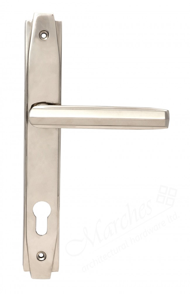 Art Deco Slimline Lever Espag. Lock Set - Polished Nickel ...