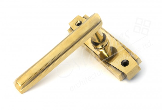 Art Deco Lever on Rose Set - Aged Brass - Lever Handles on Rose - Door ...
