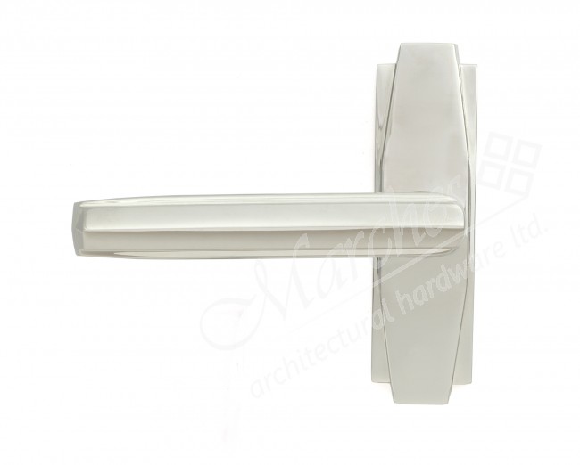 Art Deco Lever on Rose Set - Polished Nickel - Lever Handles on Rose ...