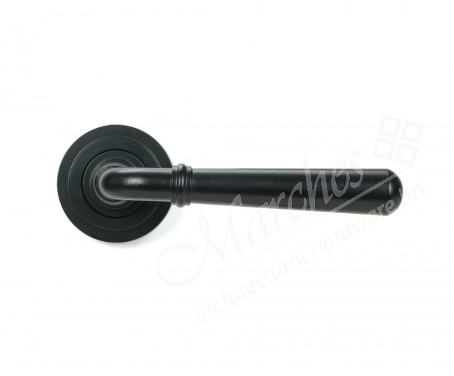 Newbury Lever on Rose Set (Art Deco) - Unsprung - Matt Black - Lever ...