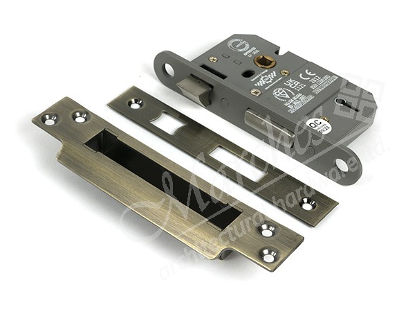 2½" 5 Lever BS Sash Lock - Aged Brass - British Standard Sashlocks ...