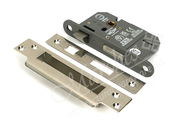 2½" 5 Lever BS Sash Lock - Polished Nickel - British Standard Sashlocks ...