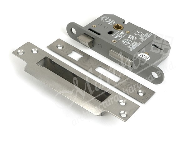 2½" 5 Lever BS Sash Lock - Satin Chrome - British Standard Sashlocks ...