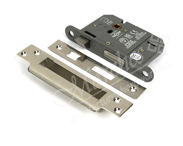 3" 5 Lever BS Sash Lock - Polished Nickel - British Standard Sashlocks ...