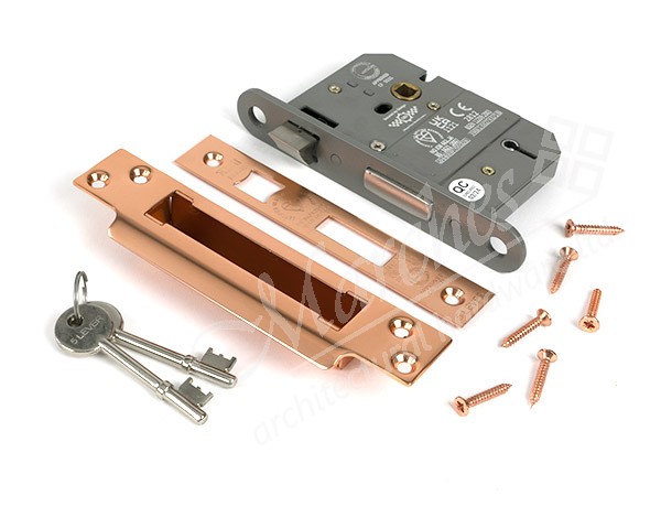 3" 5 Lever BS Sash Lock - Polished Bronze - British Standard Sashlocks ...