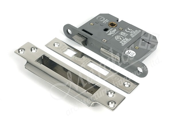 3" 5 Lever BS Sash Lock KA - Polished Chrome - British Standard ...