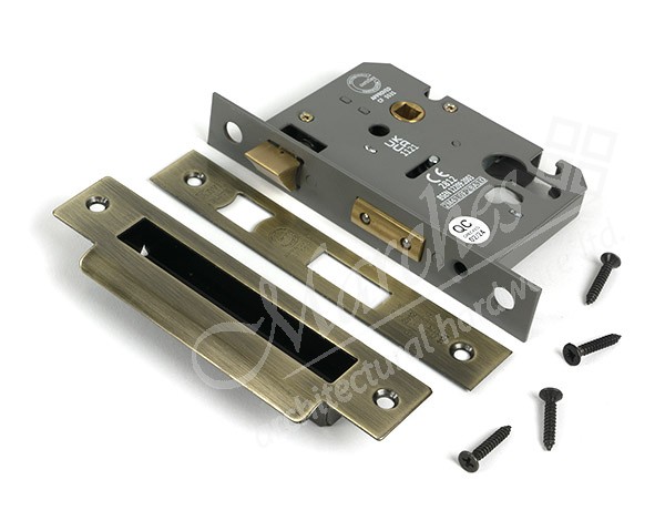 2½" Euro Profile Sash Lock - Aged Brass - Euro Profile Lock Cases ...