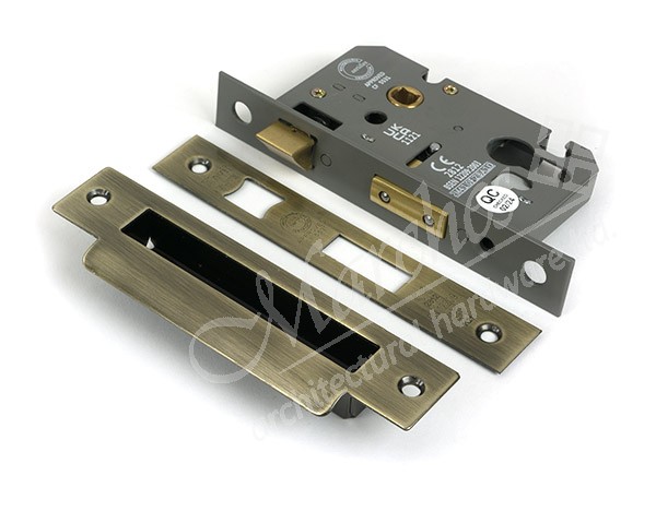 3" Euro Profile Sash Lock - Aged Brass - Euro Profile Lock Cases ...