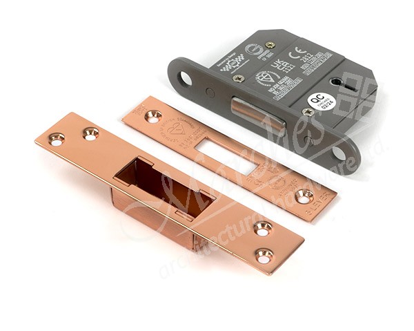 2½" 5 Lever BS Dead Lock - Polished Bronze - British Standard Deadlocks ...