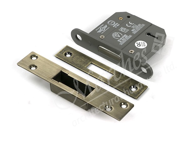 3" 5 Lever BS Dead Lock - Aged Brass - British Standard Deadlocks ...