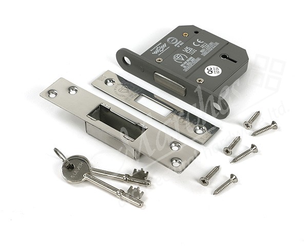 3" 5 Lever BS Dead Lock - Polished Chrome - British Standard Deadlocks ...