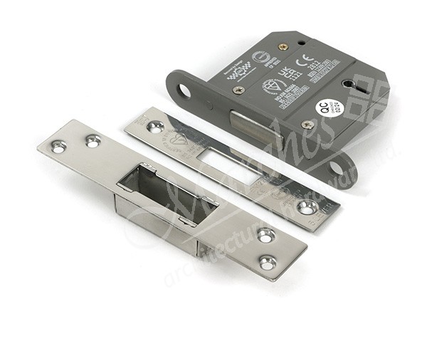 3" 5 Lever BS Dead Lock - Polished Chrome - British Standard Deadlocks ...