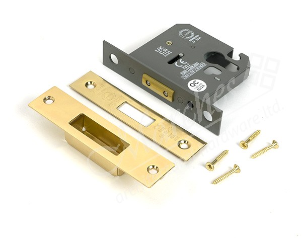 3" Euro Profile Dead Lock - Polished Brass - Euro Profile Lock Cases ...