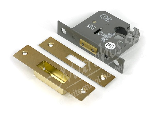 3" Euro Profile Dead Lock - Satin Brass - Euro Profile Lock Cases ...