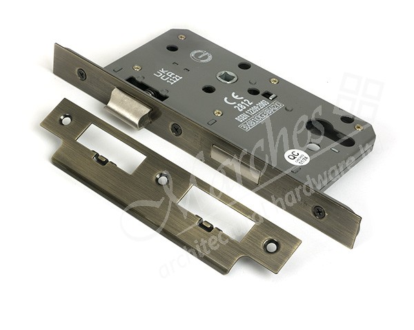 Euro Din Sash Lock - 60mm Backset/72mm Centre - Aged Brass - DIN Locks ...